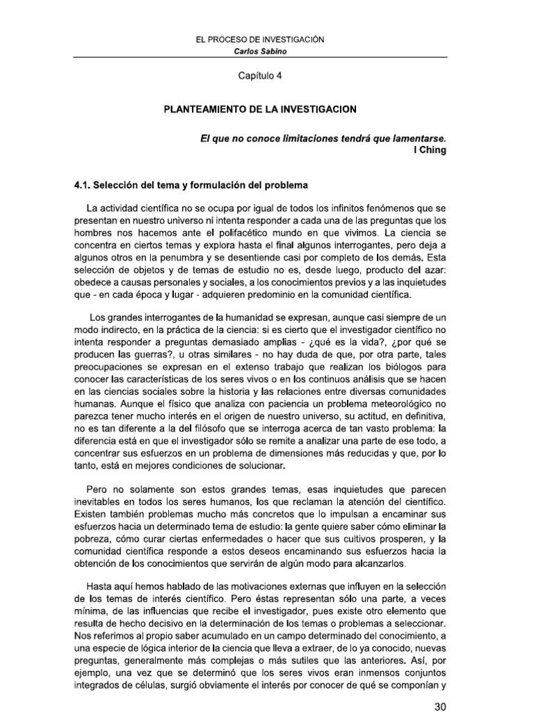 Sabino Cap 4 Tema Problema | PDF