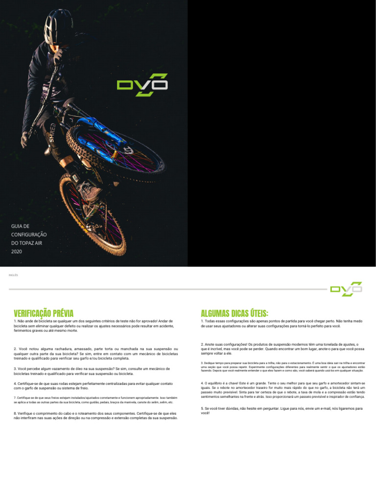 DVO Set Up Guide Shock 2020 Portugues | PDF | Pressão