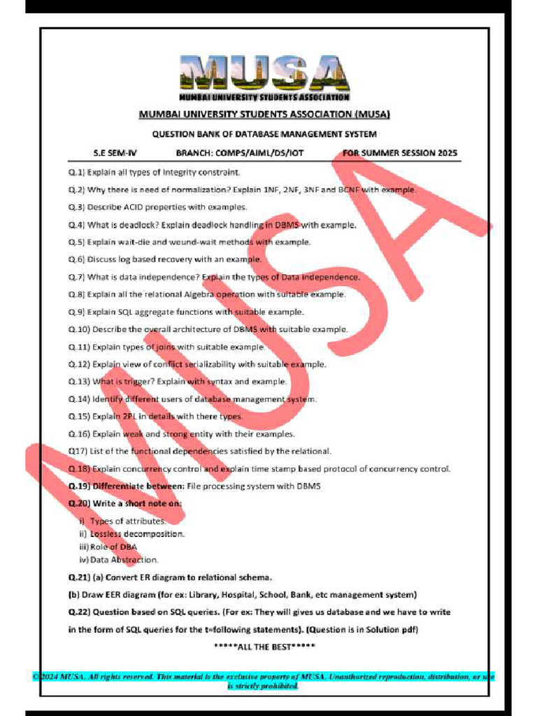 DBMS QB | PDF