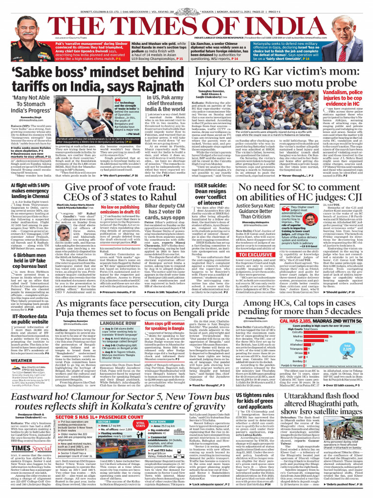 TOI_Kolkata_11-08-2025 | PDF