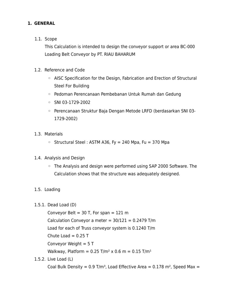 Conveyor Belt Loading Analysis | PDF