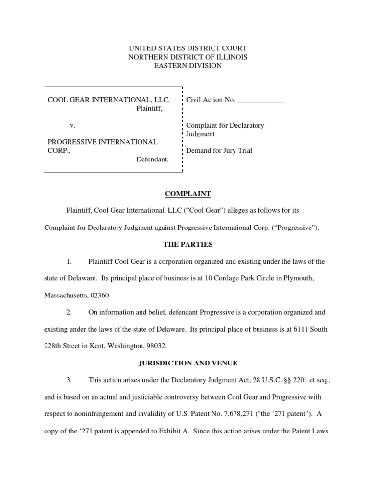 Cool Gear International v. Progressive International | PDF ...