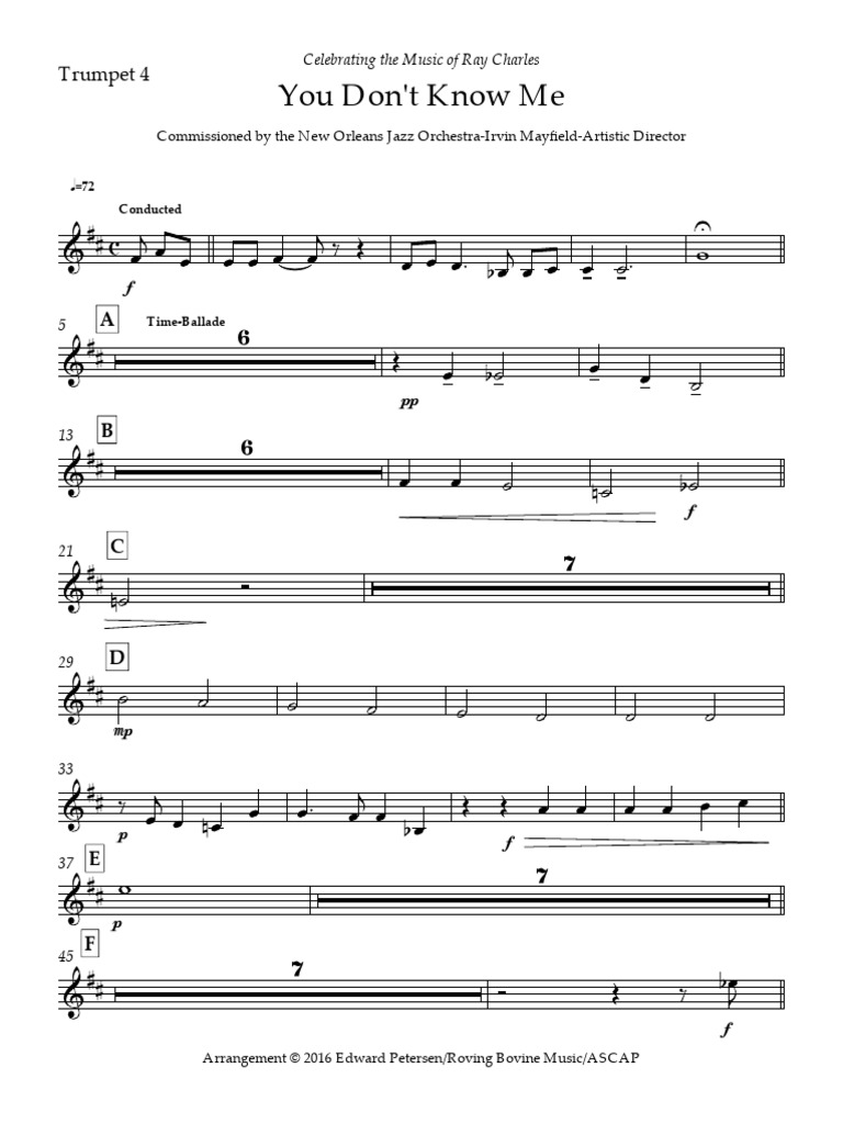 Trumpet Arrangement: You Don't Know Me | PDF