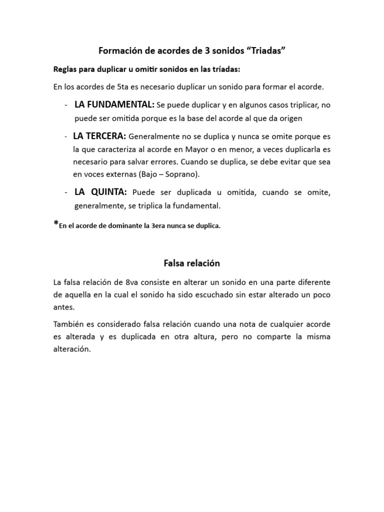 Formación de Acordes de 3 Sonidos | PDF