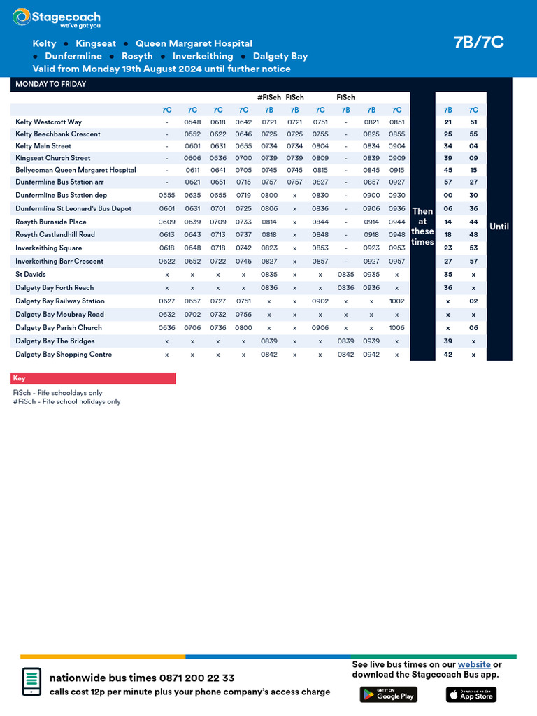 Stagecoach Buses 7D Timetable | PDF | Public Services | Public Transport