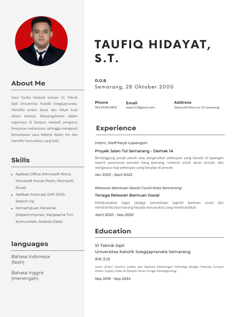 CV Taufiq Hidayat | PDF