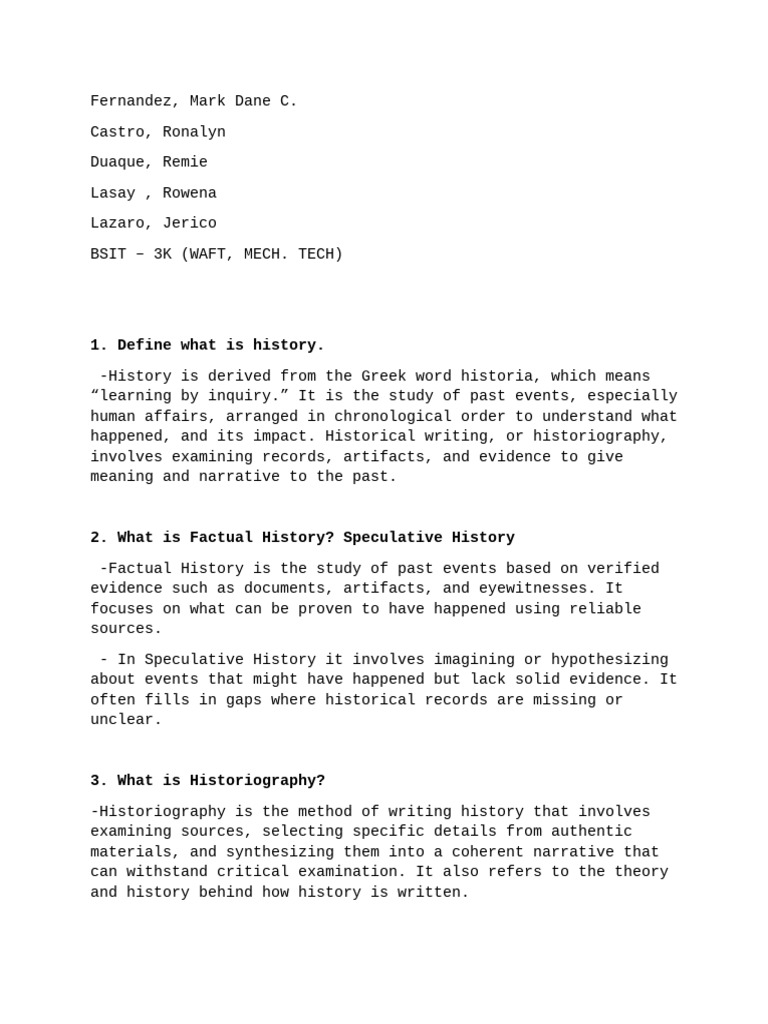 Understanding History: Key Concepts Explained | PDF | Historian ...