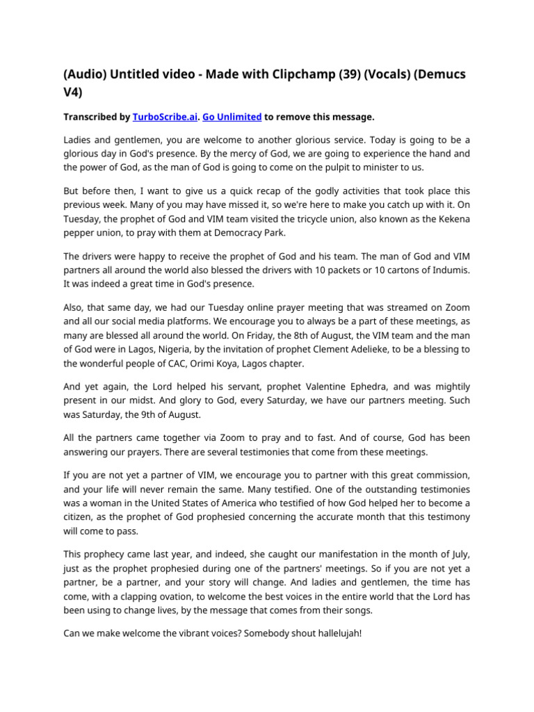 (Audio) Untitled Video - Made With Clipchamp (39) (Vocals) (Demucs V4) | PDF | Prophecy ...