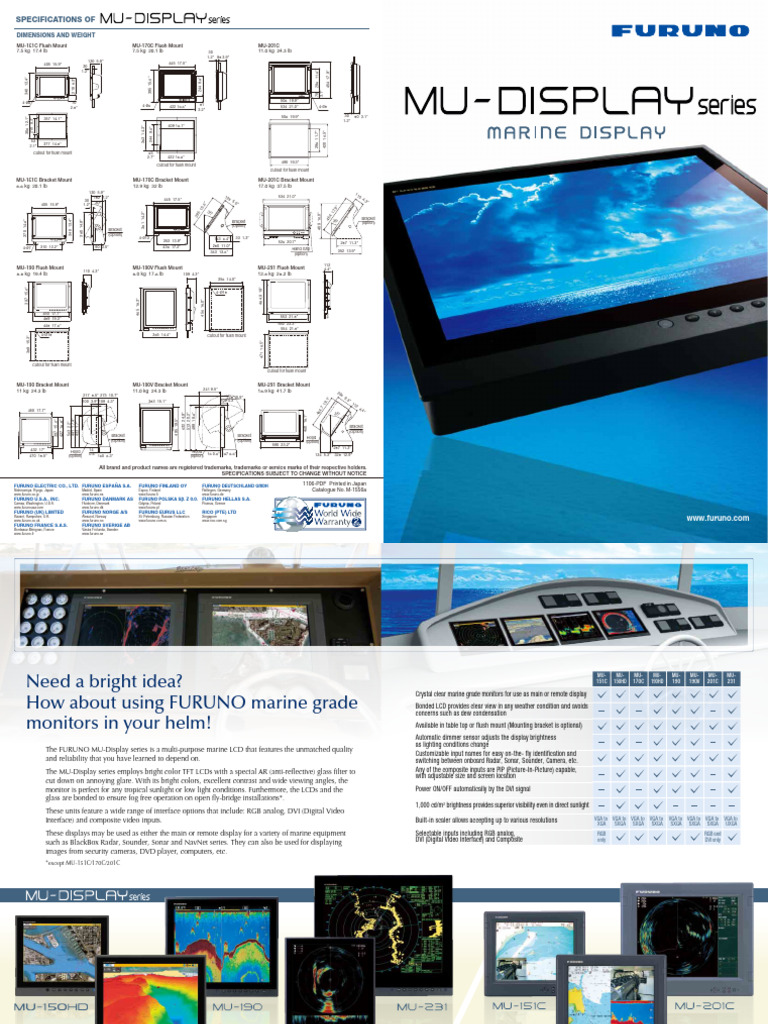 FURUNO MU-Display Series Specifications | PDF | Display Resolution ...