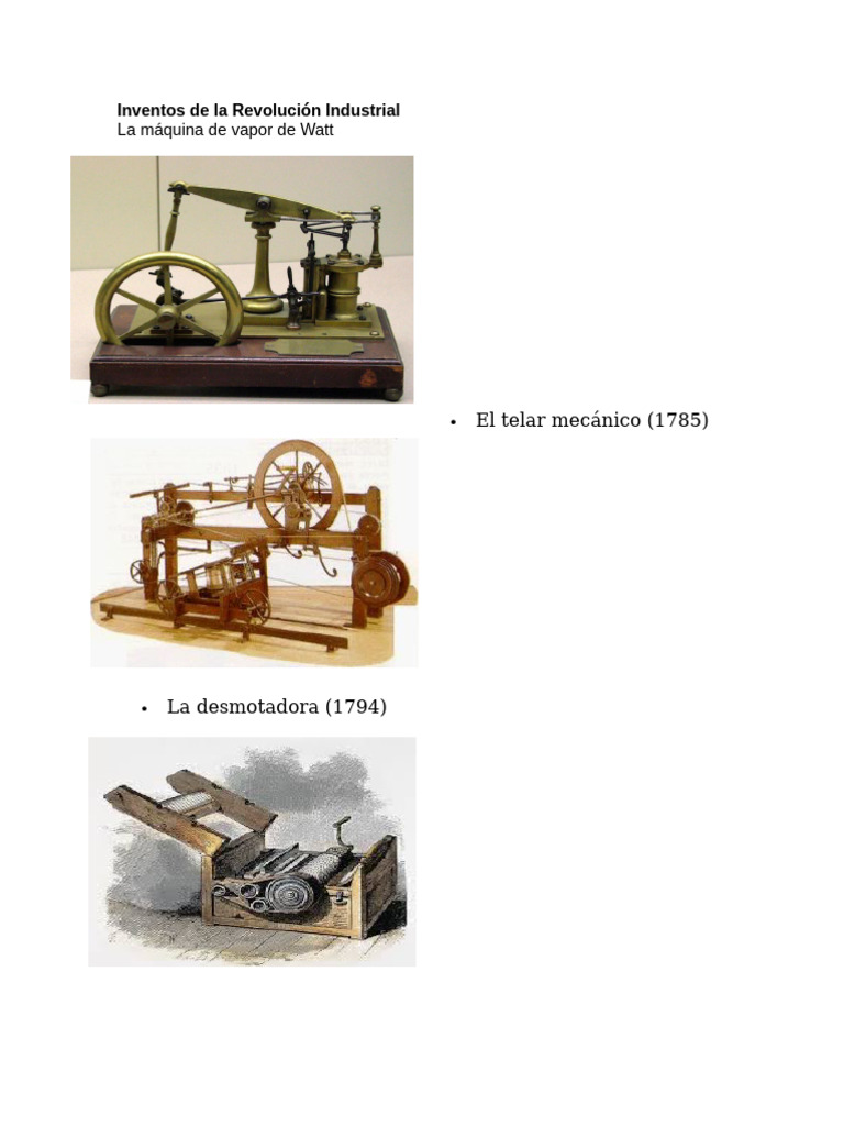 Inventos Clave de la Revolución Industrial | PDF