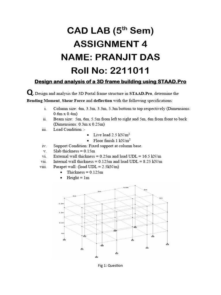 Cad Lab4 Final | PDF | Beam (Structure) | Structural Load