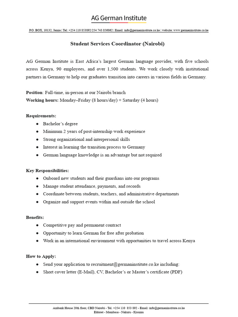 Student Services Coordinator | PDF
