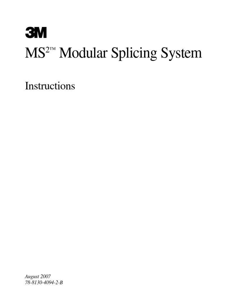 3M MS2 Modular Splicing System Guide | PDF | Electrical Connector ...