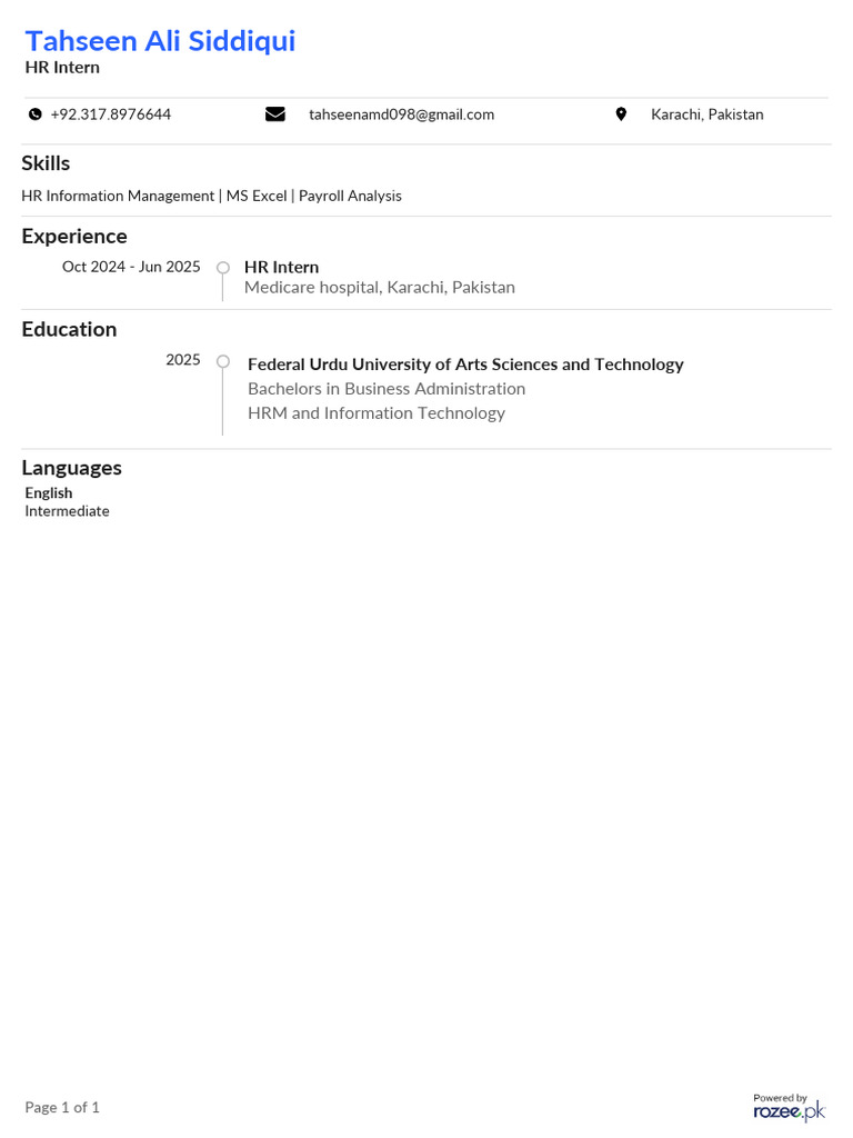 Tahseen CV | PDF