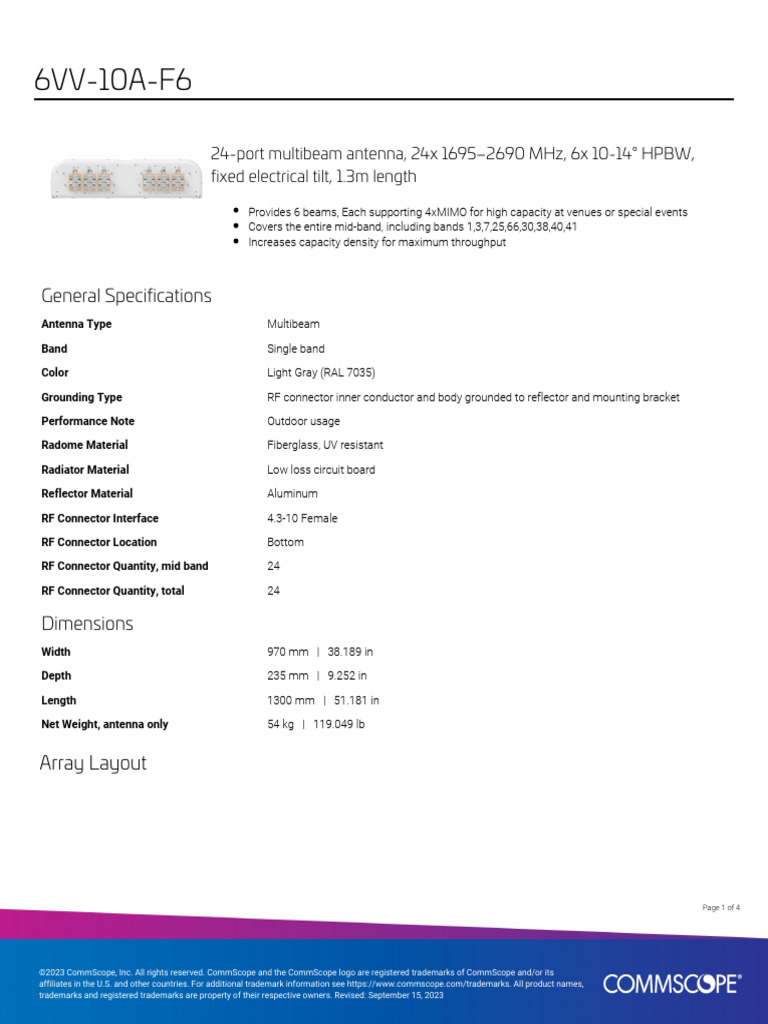 Antenna Hexa Beam 6VV-10A-F6 V2 | PDF | Antenna (Radio) | Electrical Engineering