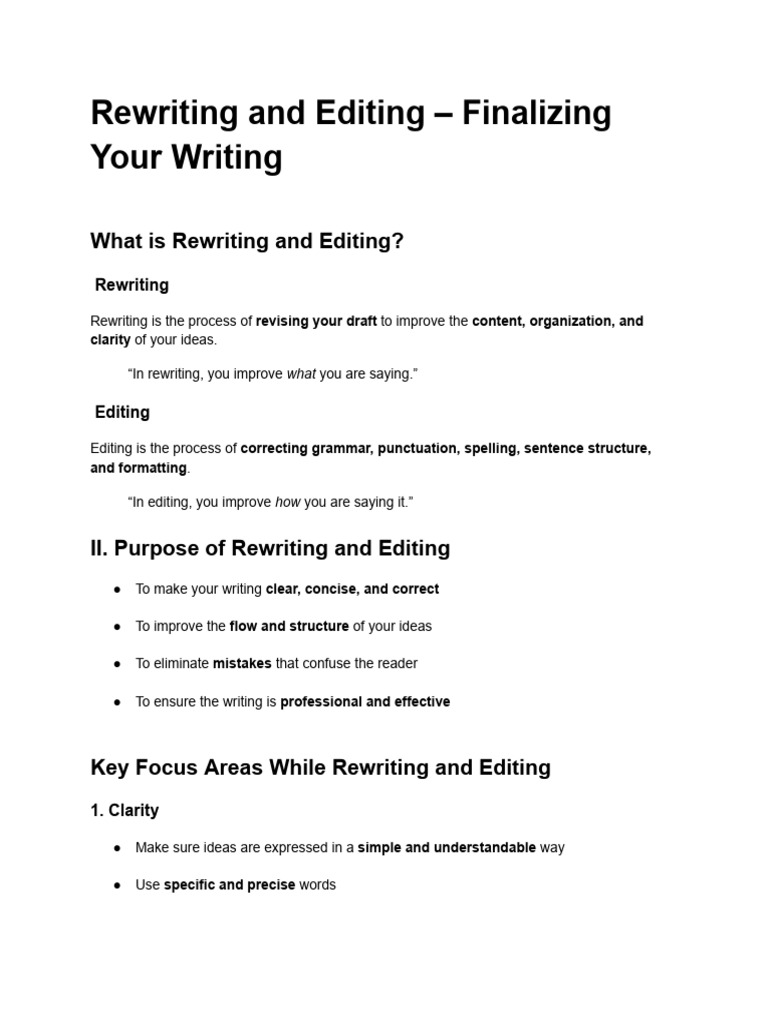 Rewriting and Editing Essentials | PDF | Editing | Grammar
