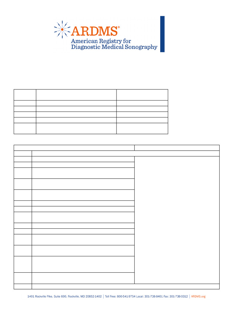SPI Examination Content Outline 2025 | PDF | Medical Ultrasound | Imaging