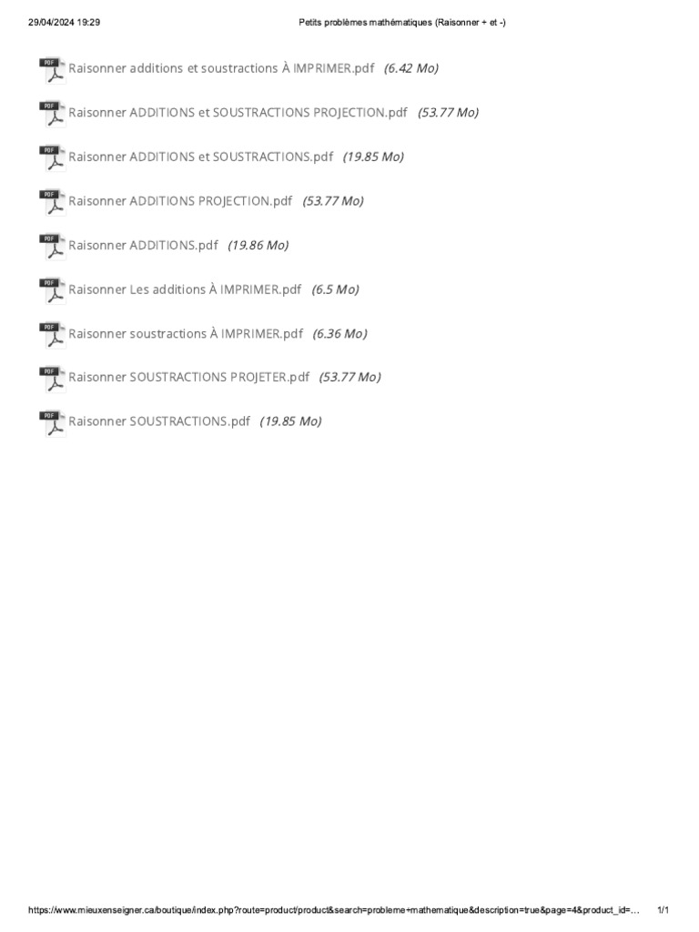 Petits Problèmes Mathématiques (Raisonner + Et - ) | PDF