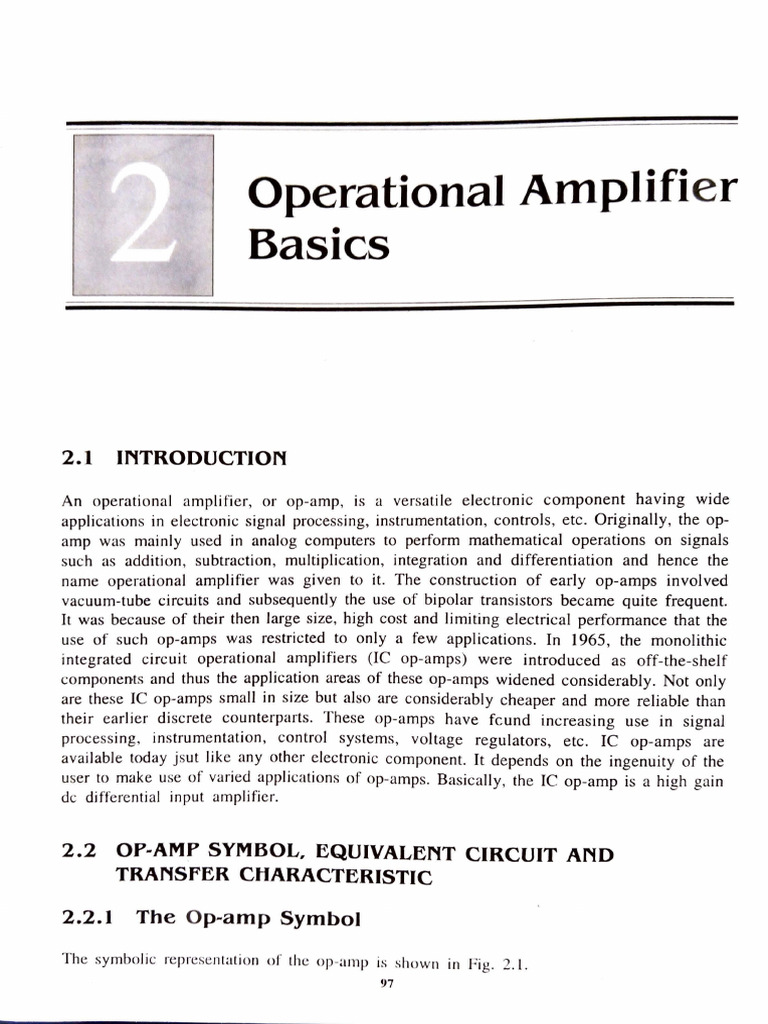 CH2 - Operational Amplifier Basics | PDF
