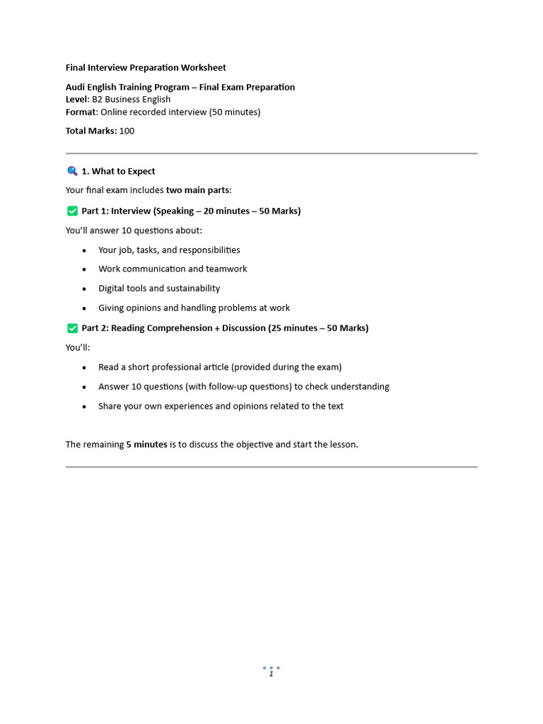 Final Exam Preparation Worksheet | PDF | Reading Comprehension | Cognition