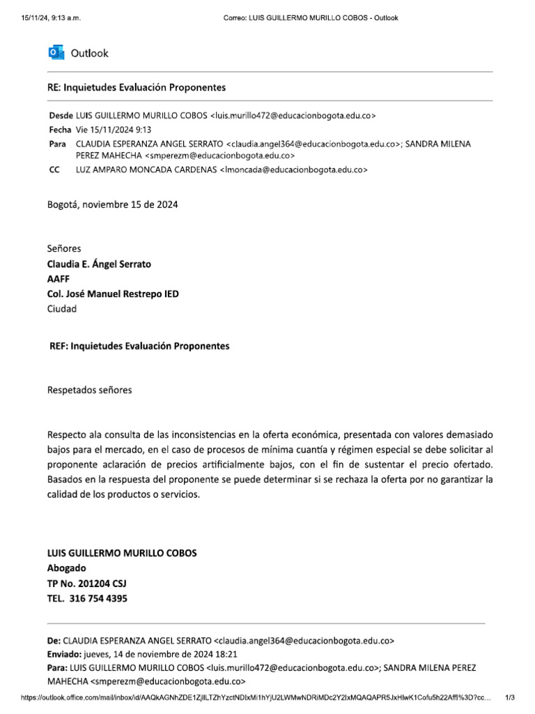 Respuesta Col Jose Restrepo | PDF