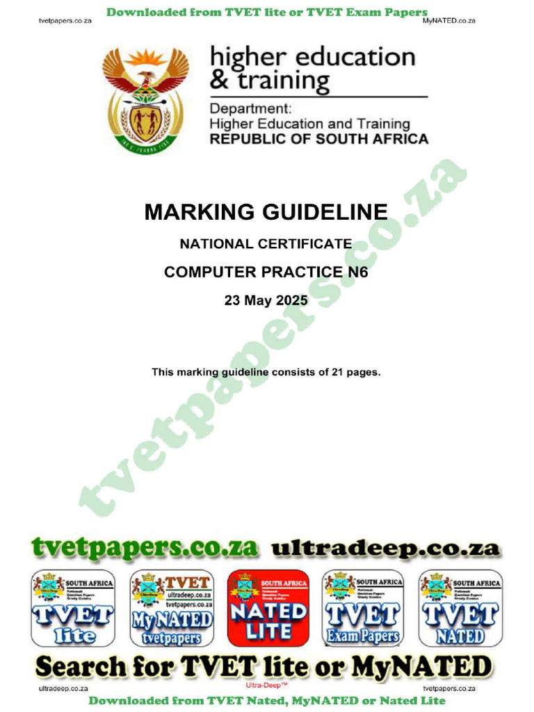 n230 - Computer Practice n6 June Memo 2025 - Tvetpapers - Co.za | PDF