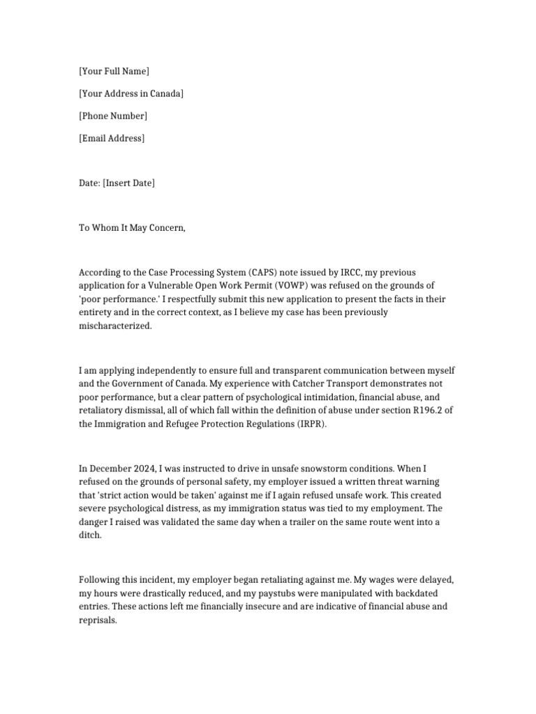 VOWP - Explanation Letter Amendment (Ashrit Sewani) | PDF | Employment ...