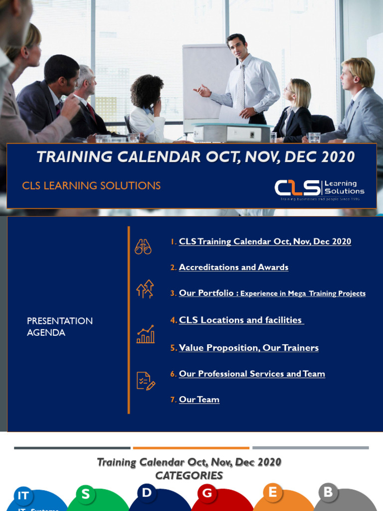CLS Learning Solutions - Training Calendar Oct, Nov, Dec 2020 | PDF | Sql | Oracle Corporation