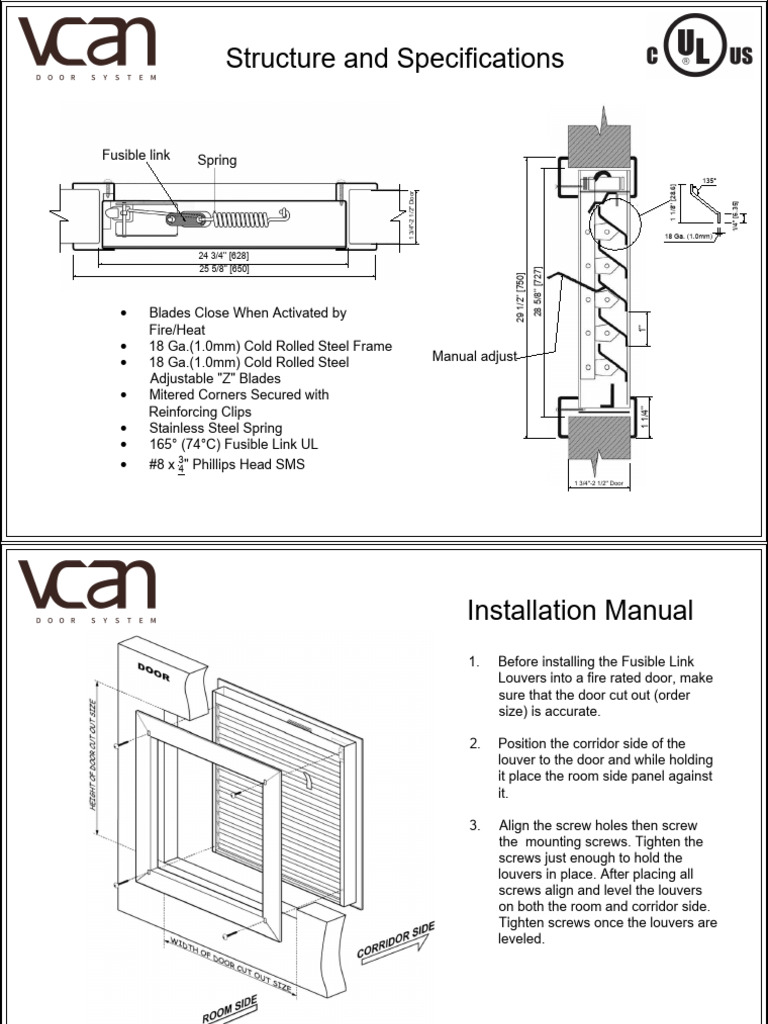 Fire Door Louvers Installation Guide | PDF | Building Engineering ...