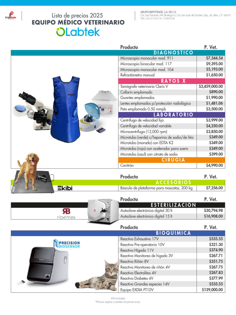 Lista de Precios Feb25 Labtek - Compressed | PDF | Equipo de laboratorio | Laboratorios