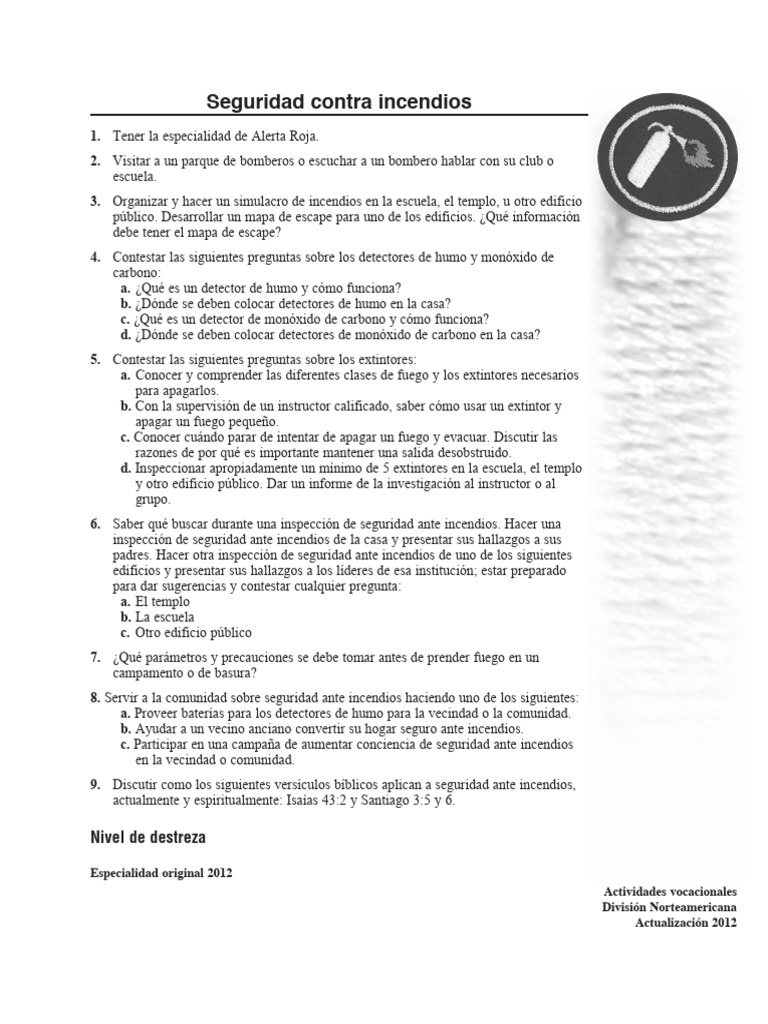 Actividades de Seguridad Contra Incendios | PDF | Incendios | Combustión