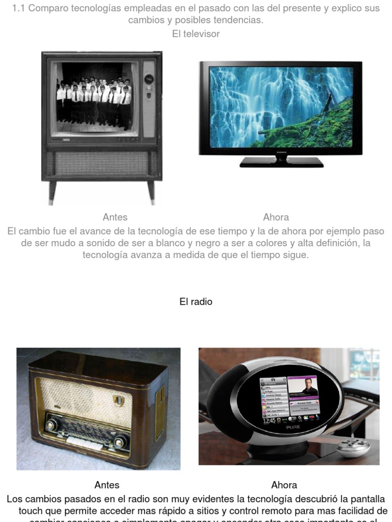 Comparativa de Tecnología: Pasado y Presente | PDF