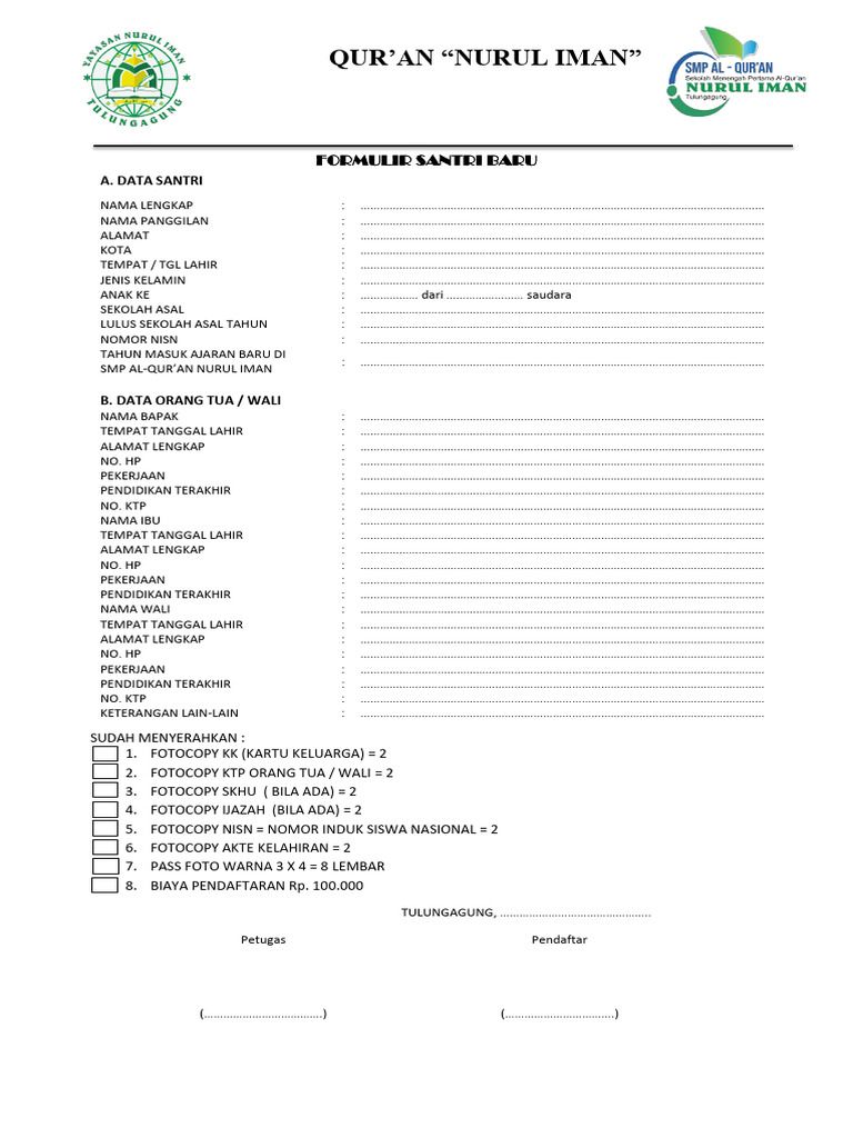Formulir PPDB SMP 2023-2024 | PDF
