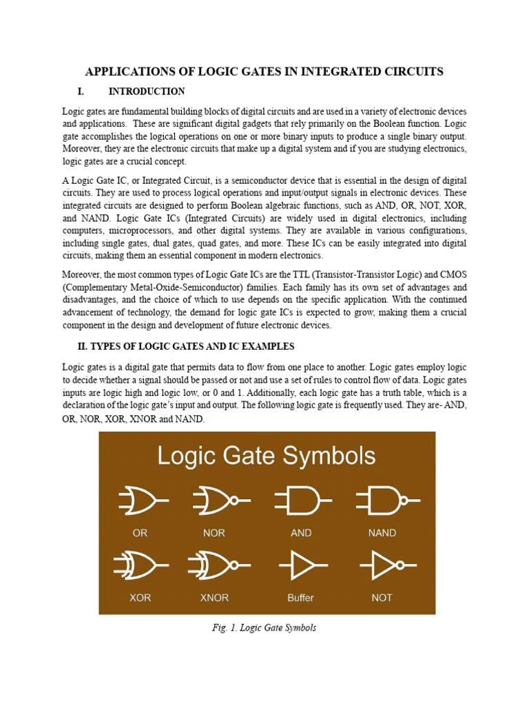Logic Gates in Integrated Circuits | PDF | Logic Gate | Electronic Circuits