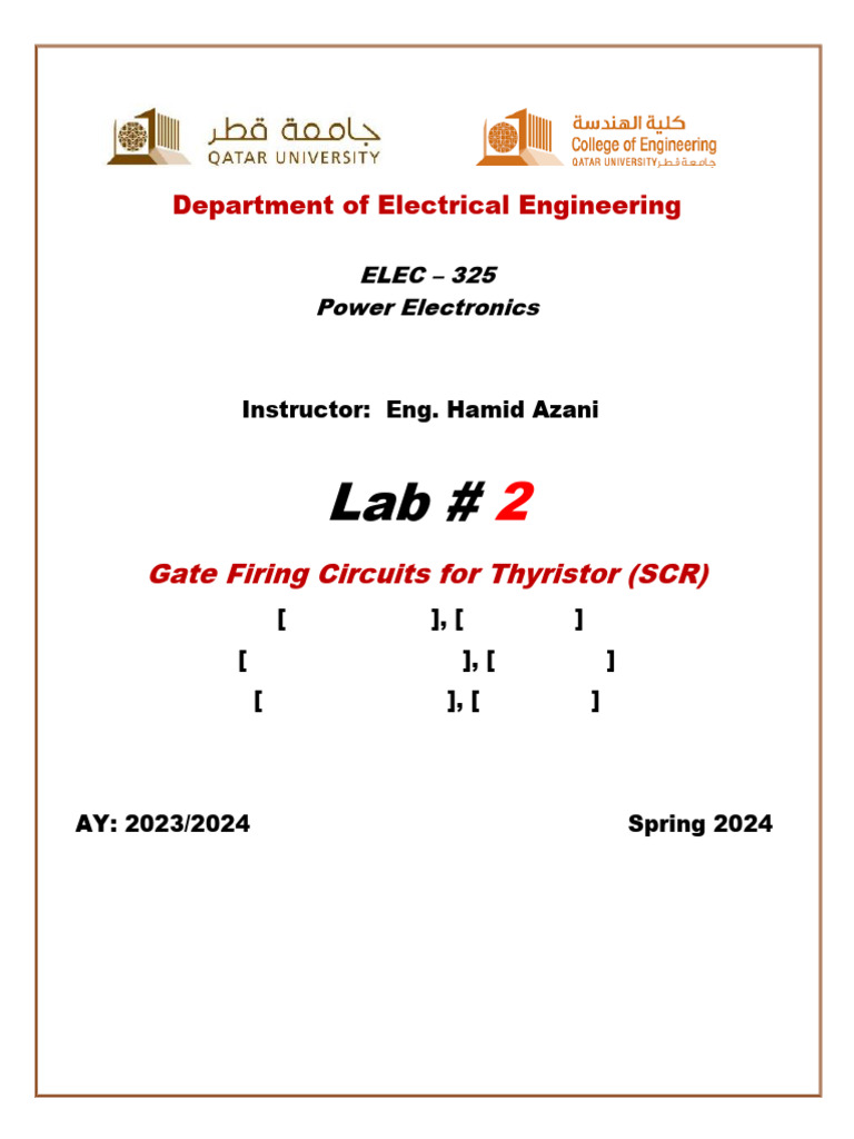 QU-EED Unified Lab Report Template - V7 With Cover Page 2 | PDF ...