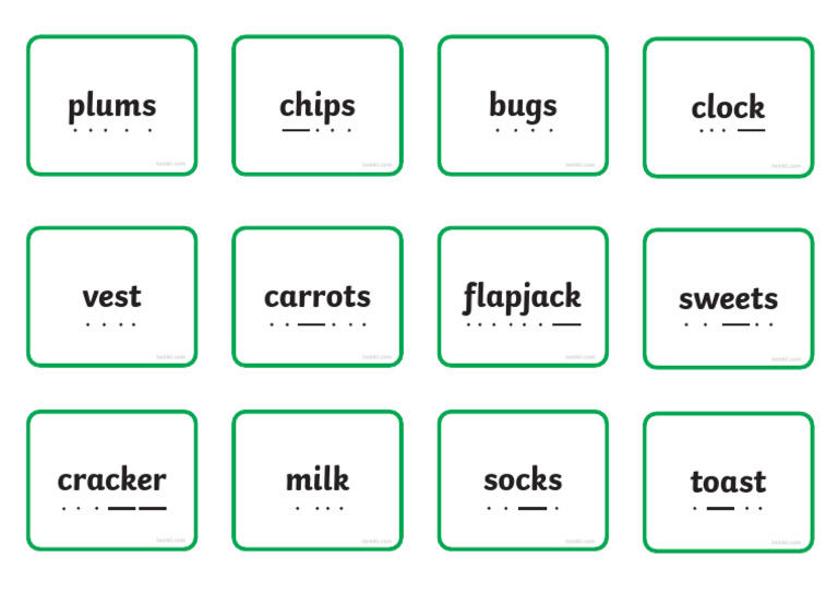 Hunt The Snack Small Word Cards | PDF