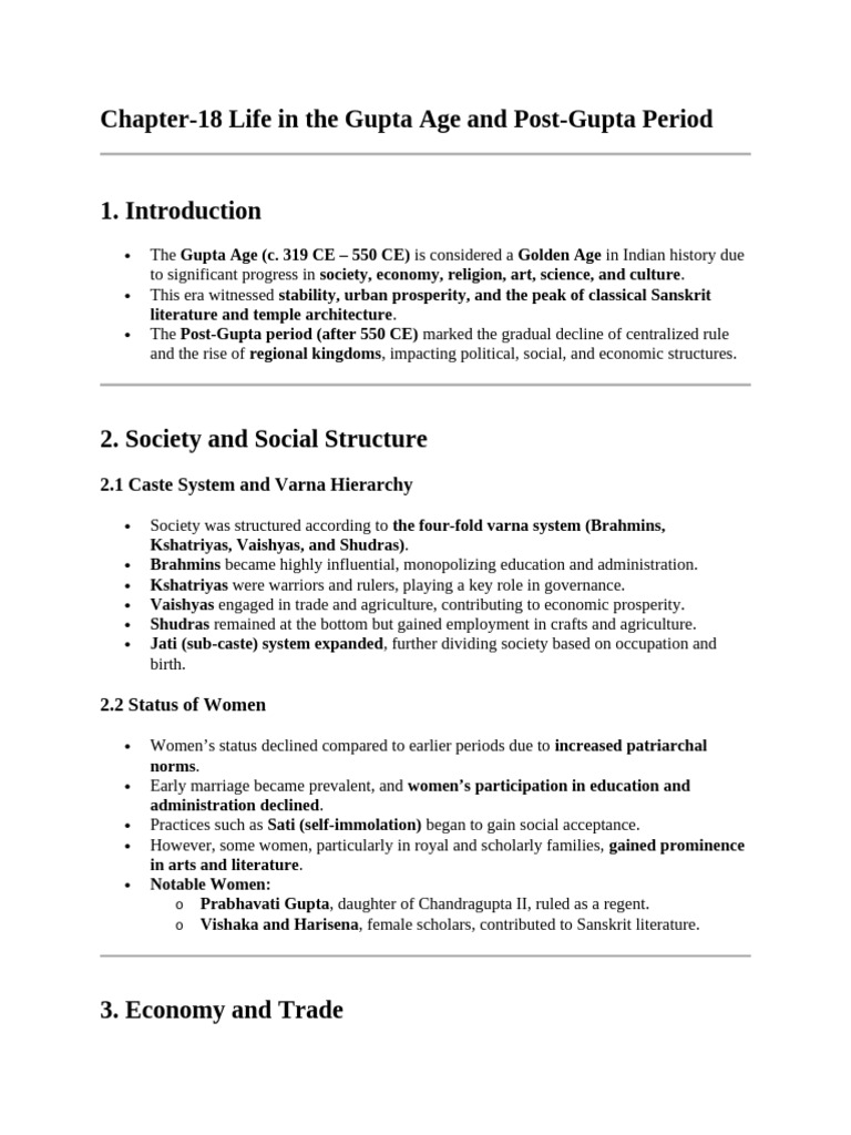 Chapter-18 Life in The Gupta Age and Post-Gupta Period | PDF | Vishnu ...
