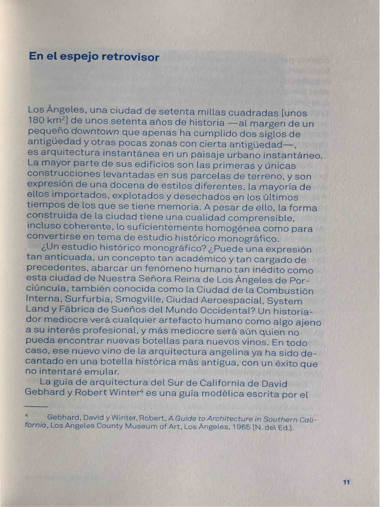 Banham, Reyner - Los Ángeles. La Arquitectura de Cuatro Ecologias (1. Introducción) | PDF