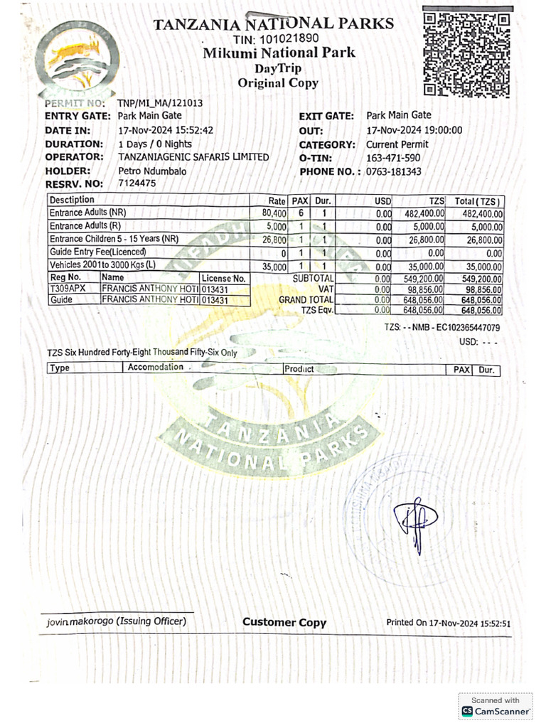 Receipts November 2024 | PDF