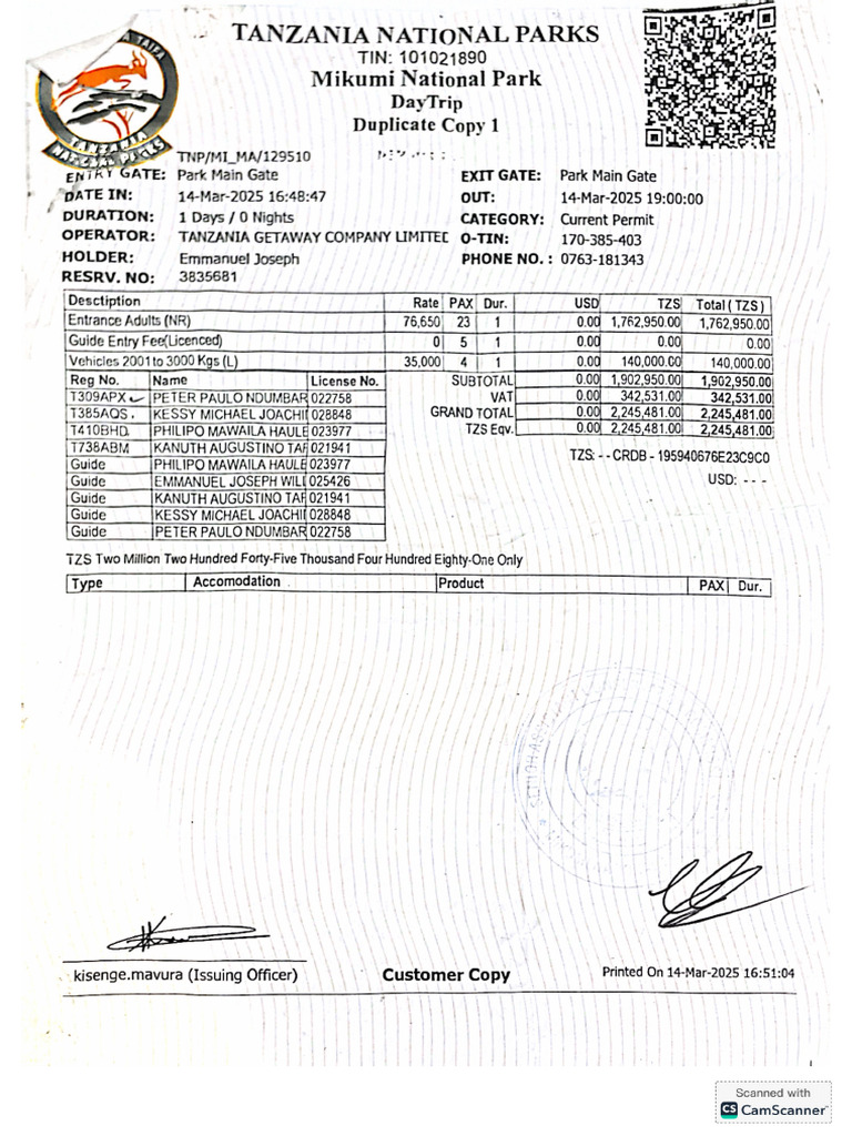 Receipts March 2025 | PDF