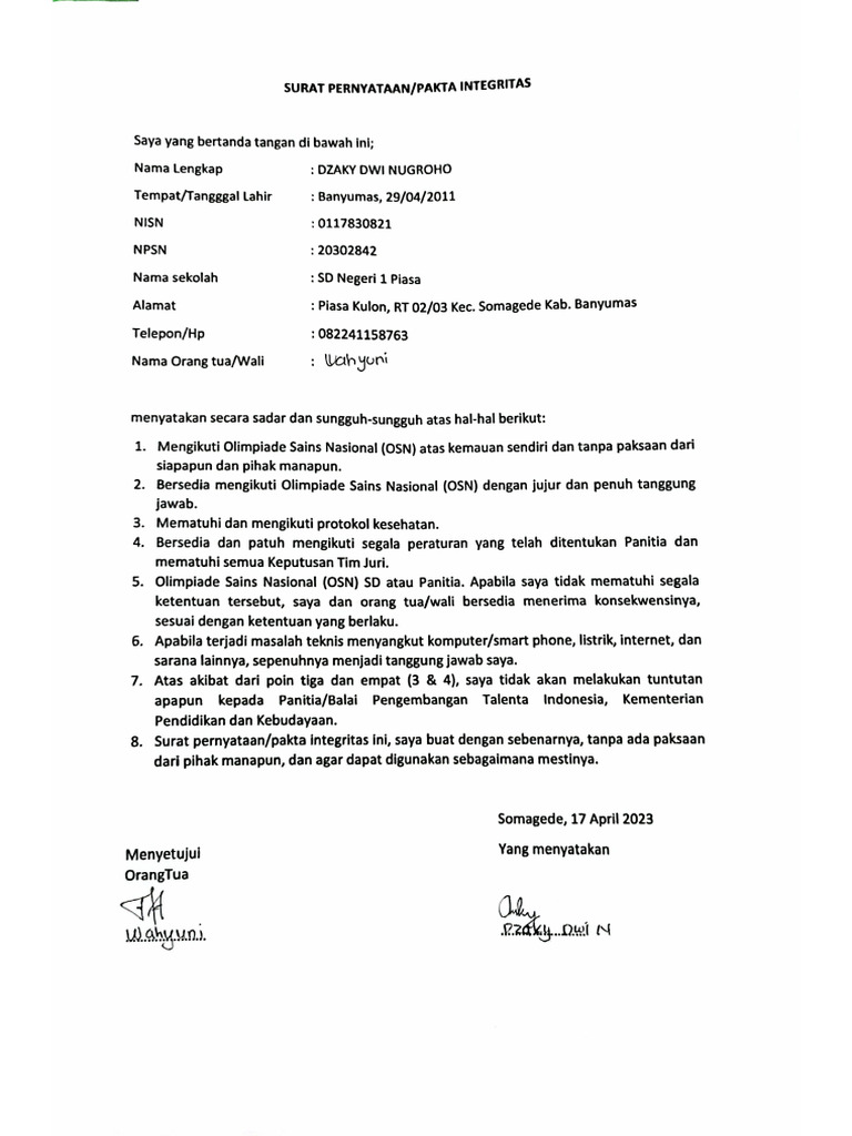 Pakta Dzaki | PDF