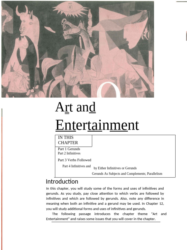 Gerunds and Infinitives in Art | PDF | Subject (Grammar) | Adjective