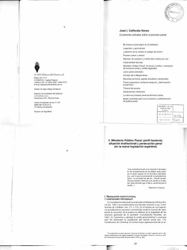 Cafferata Nores - Págs. 0077 - 0101-Ocr | PDF | Fiscal | Procedimiento ...