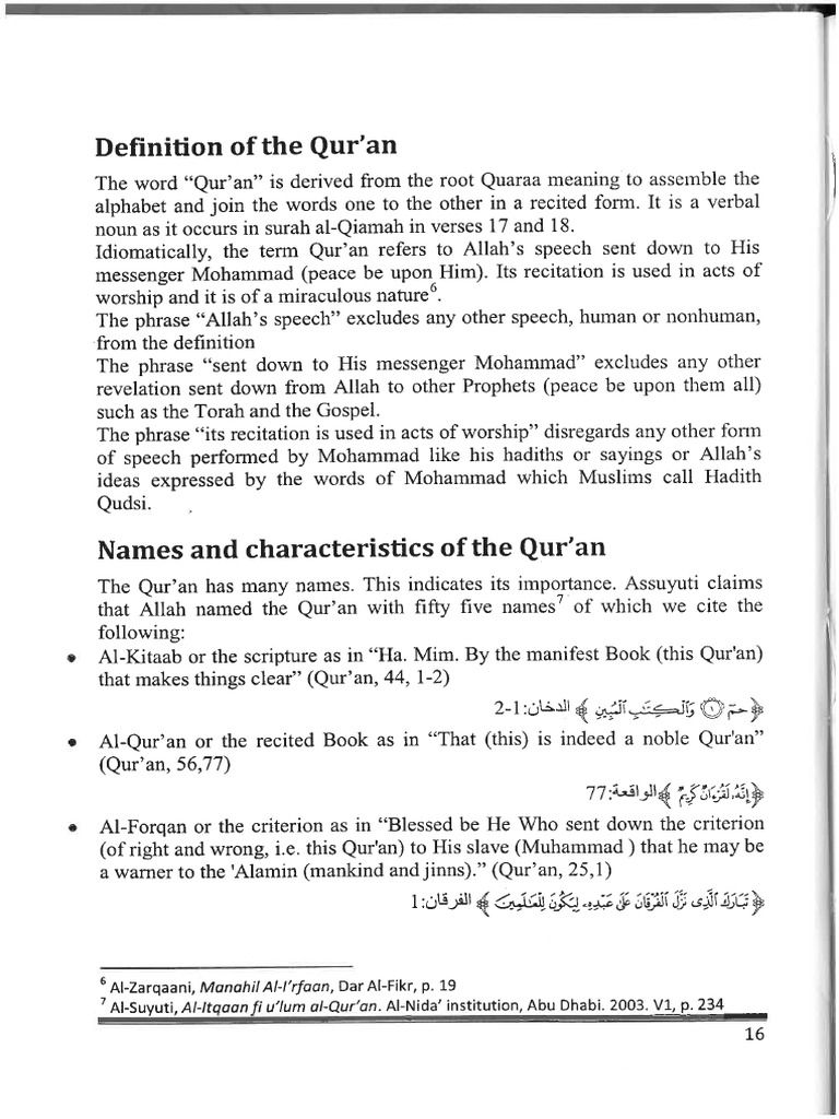 Chapt 2. Quran and Sunnah | PDF