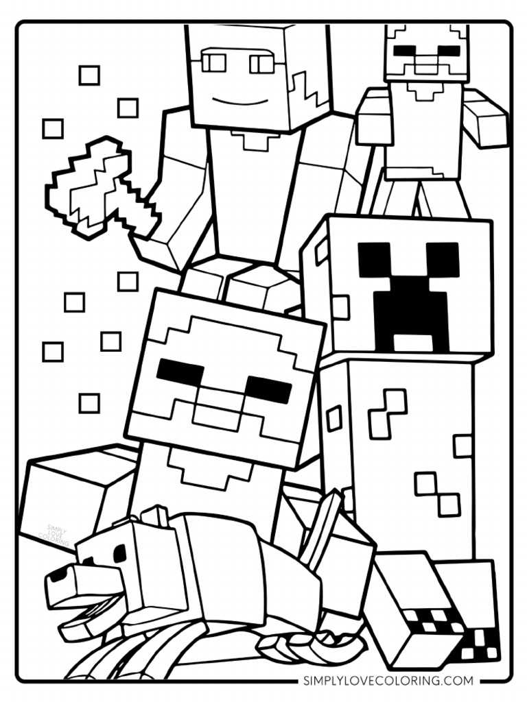 Zombie and Creepers Minecraft Coloring Pages | PDF