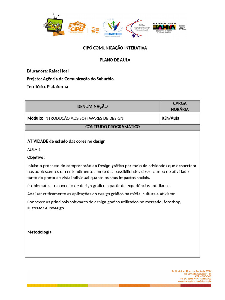 04-Plano de aula oficina de design aula 4 | PDF