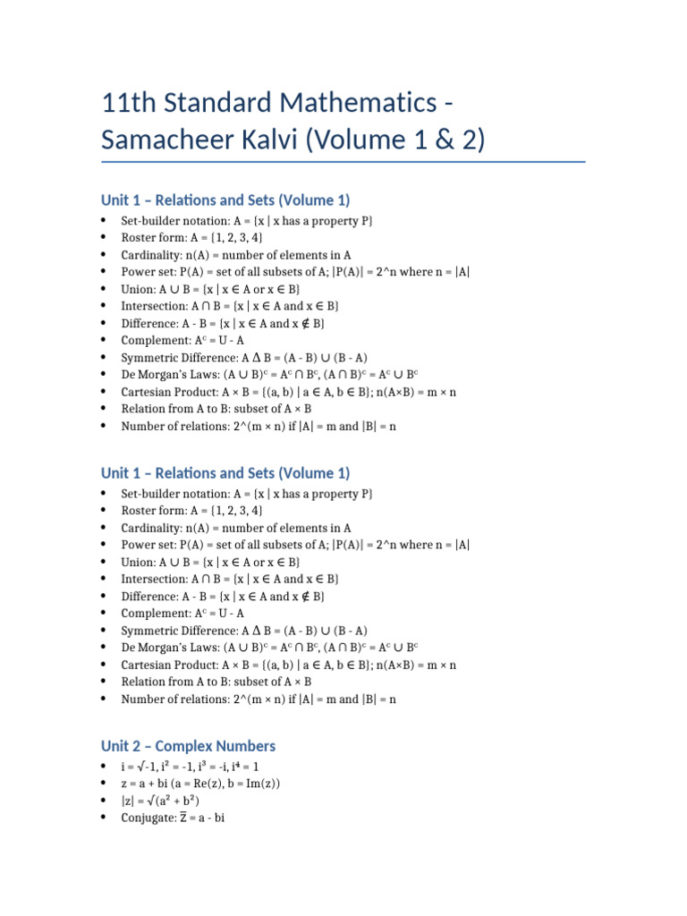 11th Standard Maths Solutions Guide | PDF | Set (Mathematics) | Mathematics
