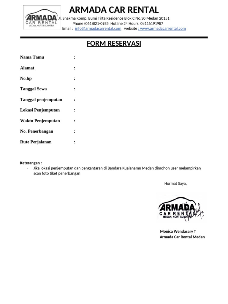 Sewa Mobil Armada Medan 24 Jam | PDF