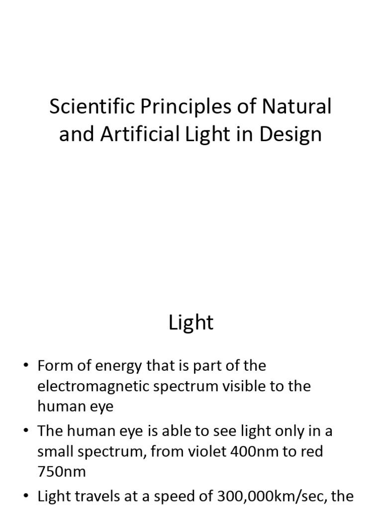 Light Principles in Design: Natural vs. Artificial | PDF | Light ...