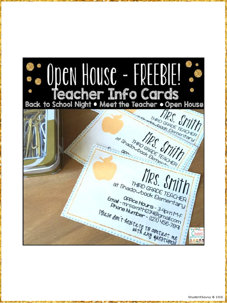 Teacher Information Cards | PDF